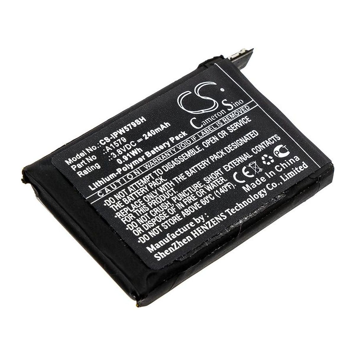 Батарея Apple A1578 для Watch Series 1 38mm A1553 A1802 (Cameron Sino CS-IPW153SH) (200 mAh ...